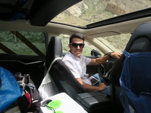 Charging Tesla Model S on electric meter in Urmia, Iran